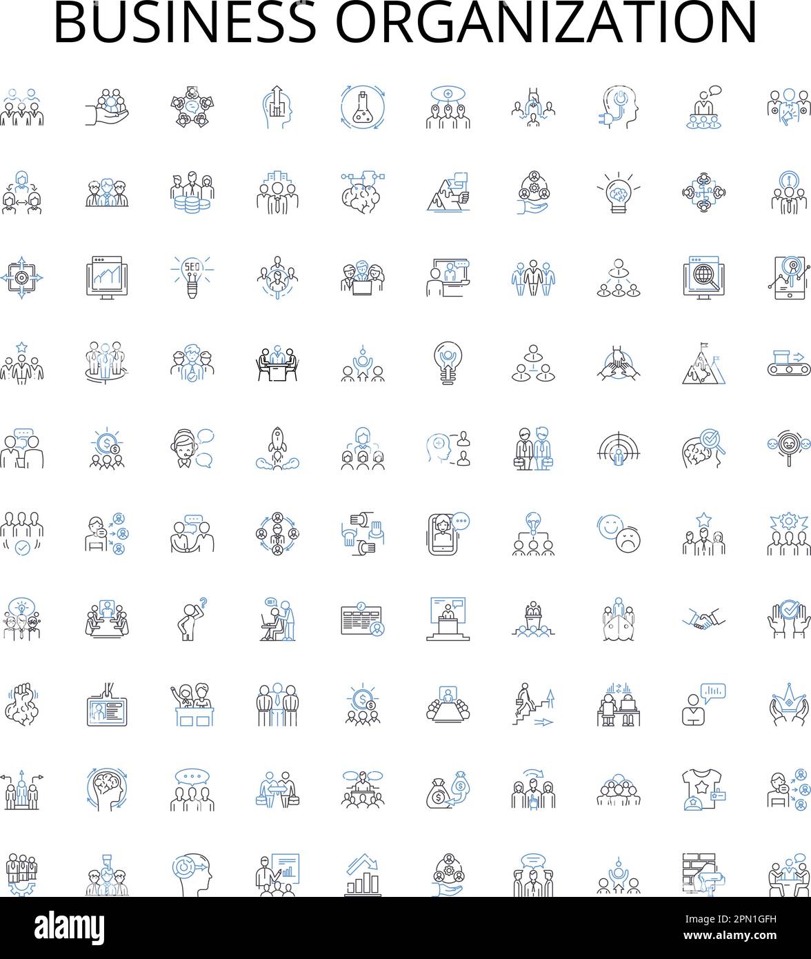 Business organization outline icons collection. Organization, Business ...