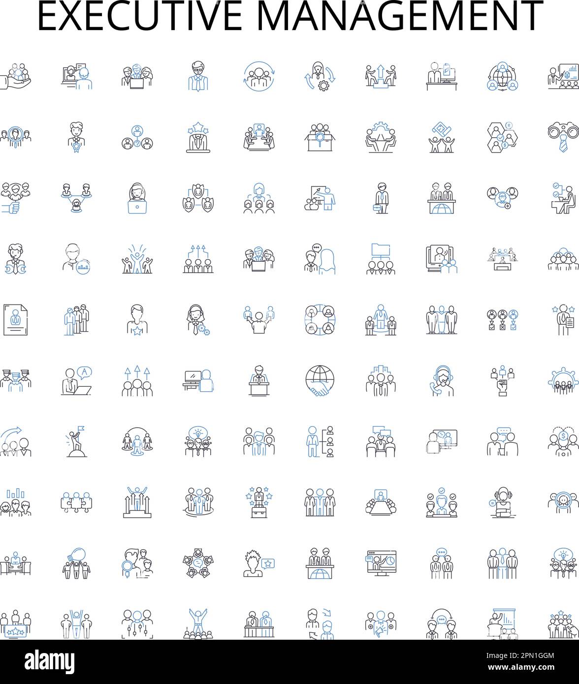 Executive management outline icons collection. Executives, Management ...
