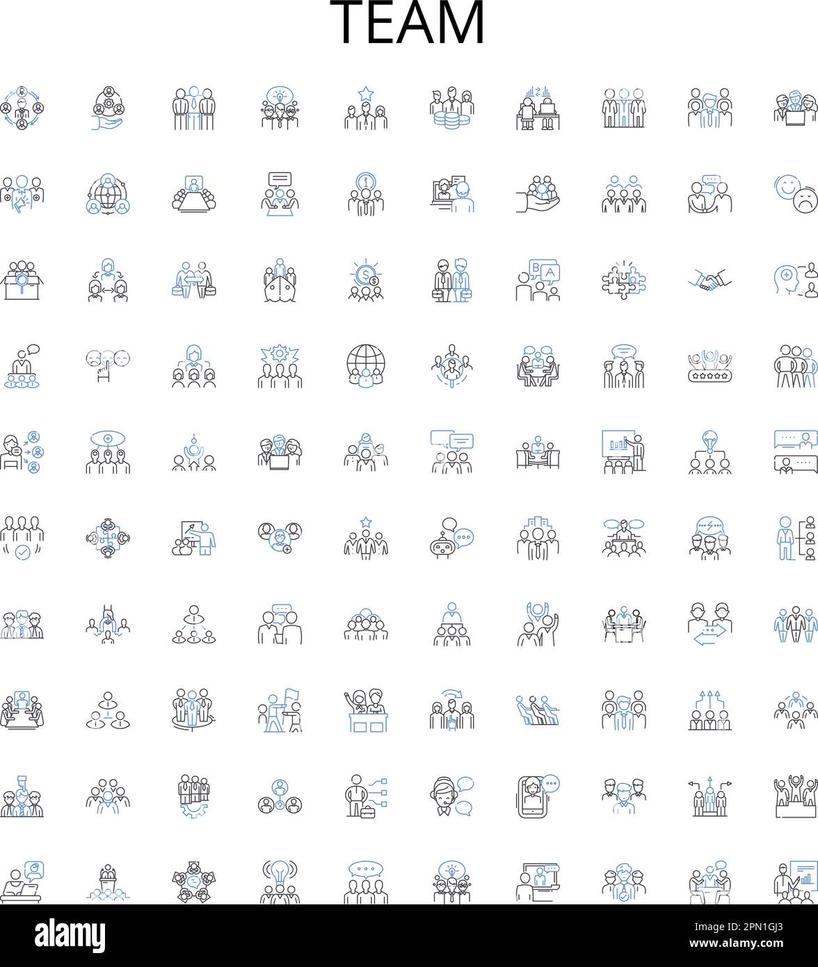 Team outline icons collection. Crew, Unit, Squad, Group, Collective ...