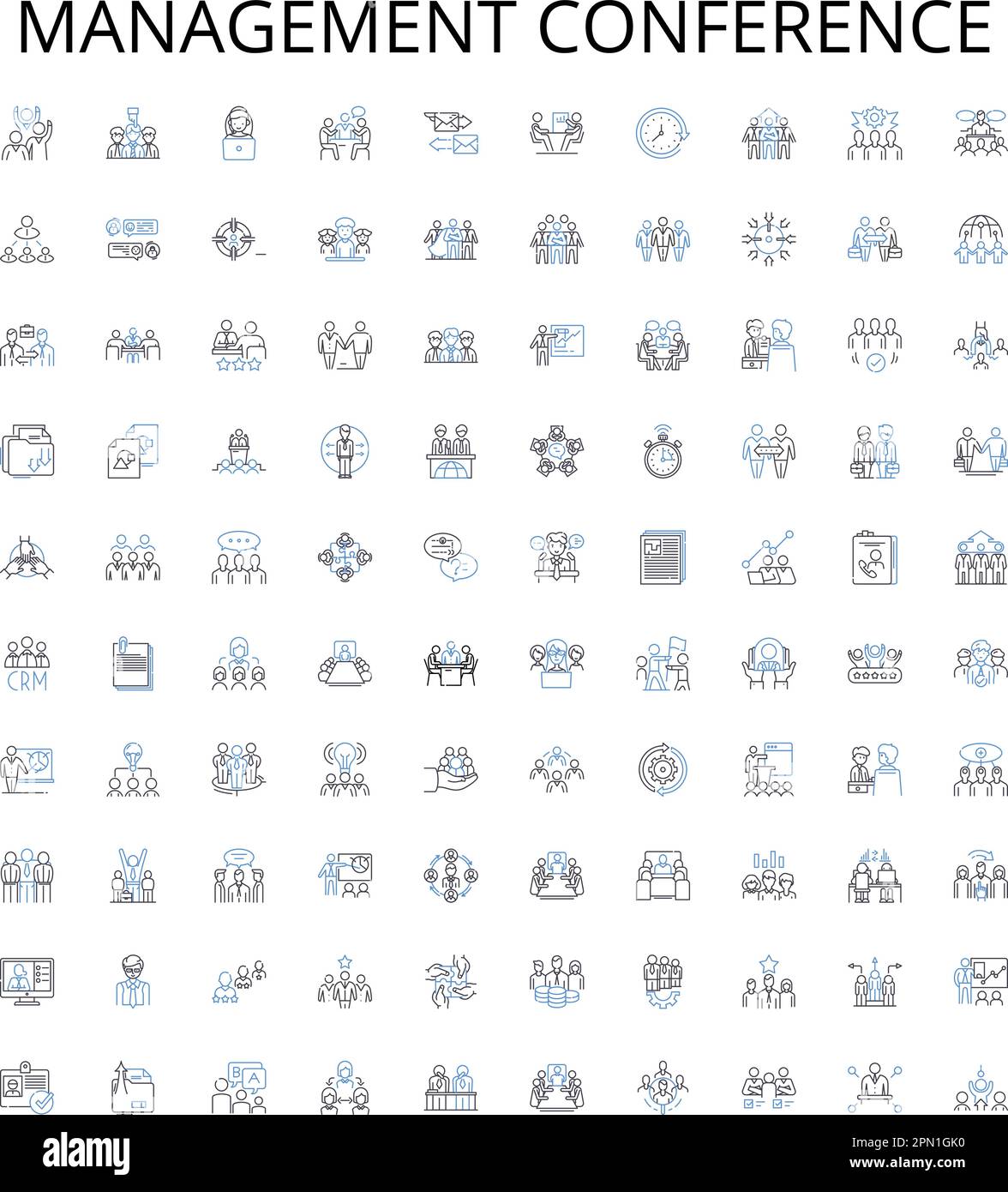 Management conference outline icons collection. Management, Conference ...