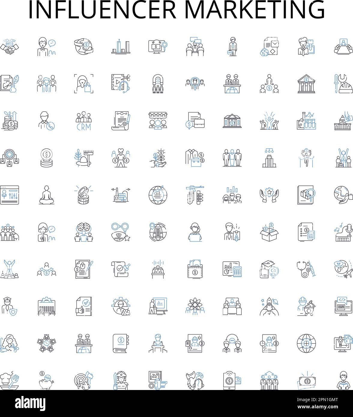 Influencer Marketing outline icons collection. Influencer, Marketing ...