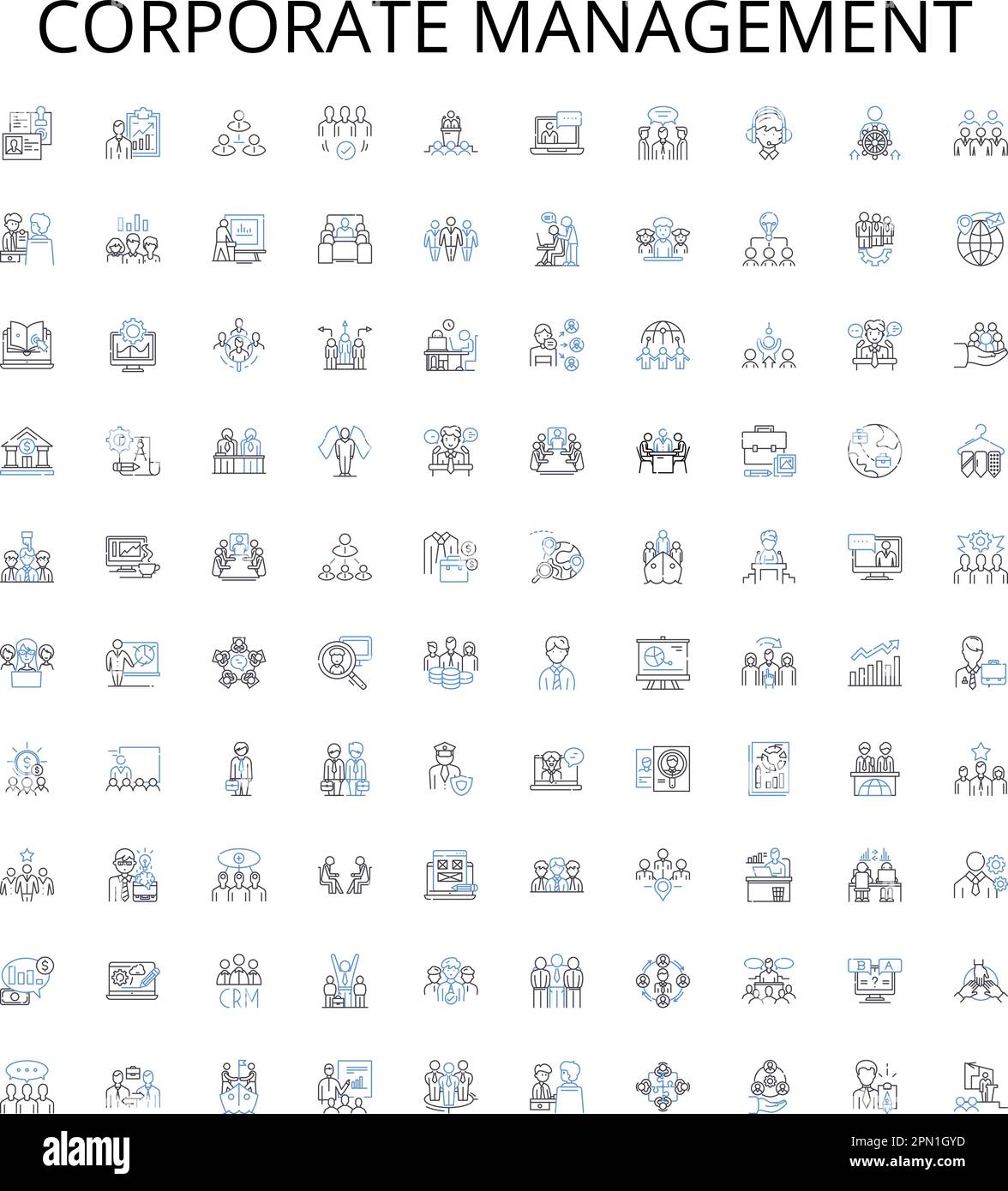 Corporate Management outline icons collection. Corporate, Management ...