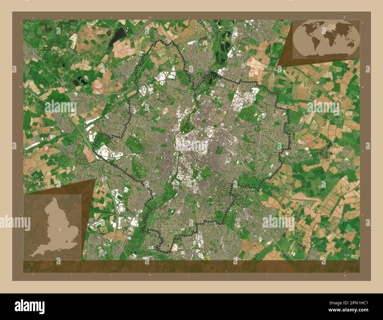 City of Leicester, unitary authority of England - Great Britain. Low ...