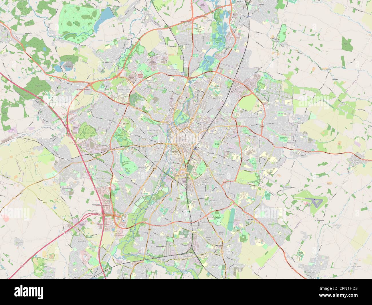 Leicester outline map hi-res stock photography and images - Alamy