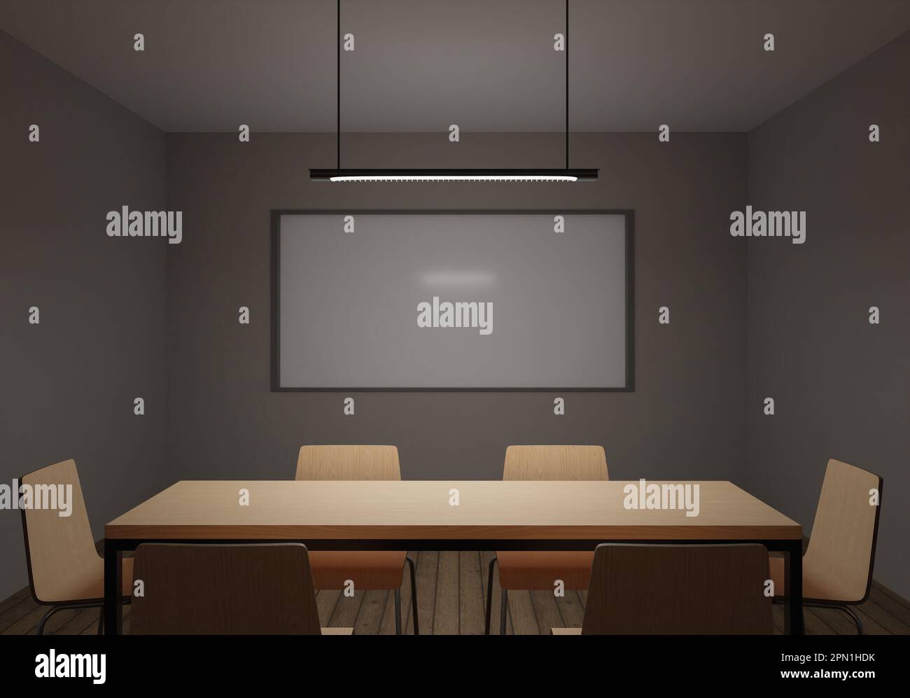 Conference room or a compact classroom, 3d rendering. Office or ...