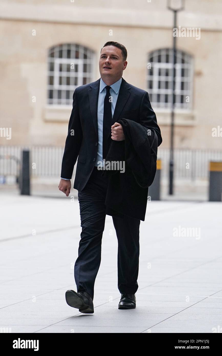 Shadow health secretary Wes Streeting arrives at BBC Broadcasting House ...