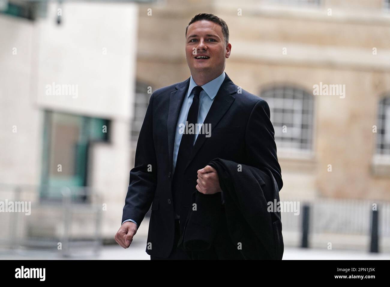 Shadow health secretary Wes Streeting arrives at BBC Broadcasting House ...