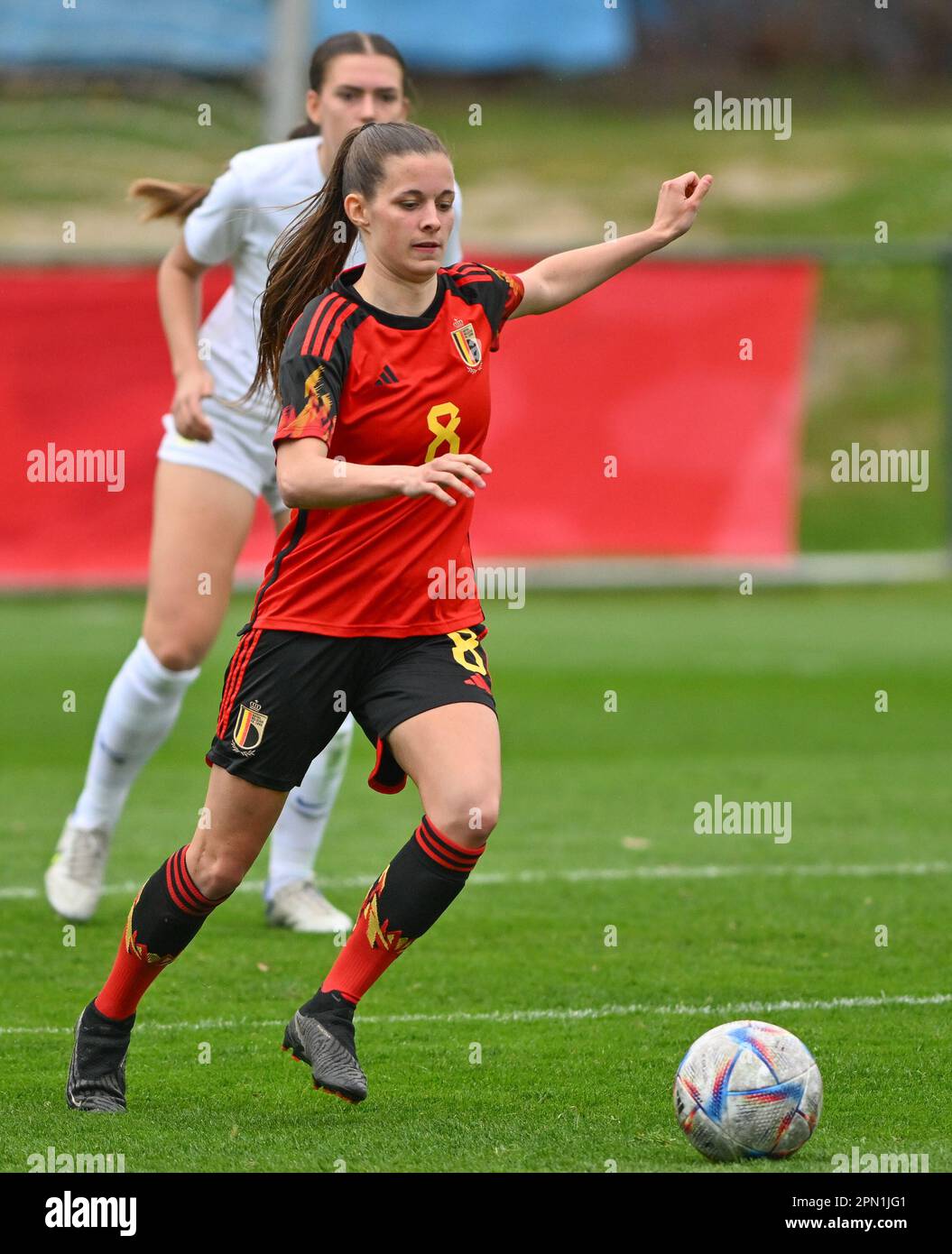 Shari Van Belle (8) of Belgium pictured during a friendly women soccer ...
