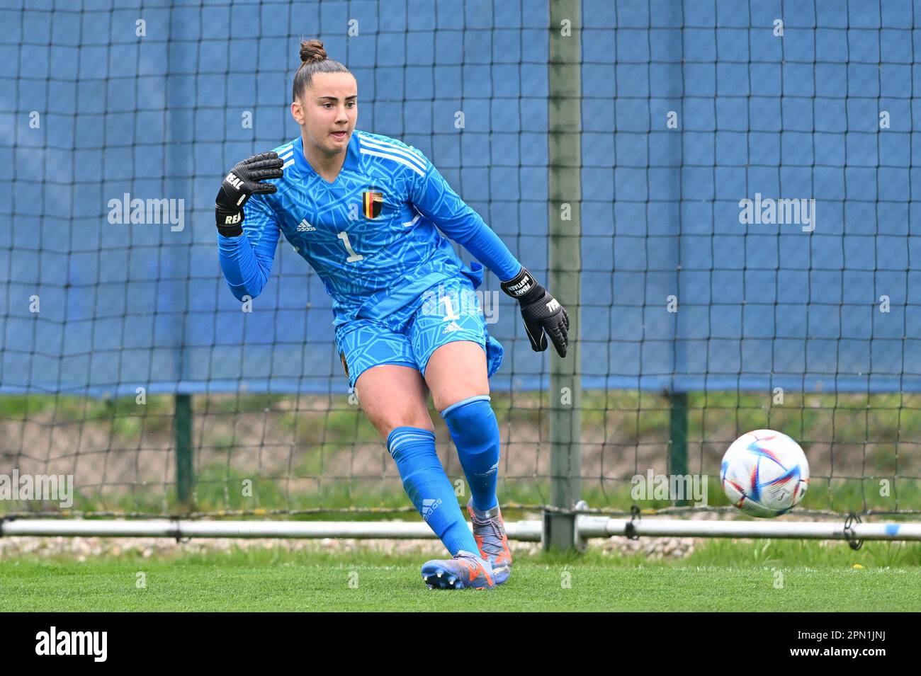 goalkeeper Femke Bastiaen (1) of Belgium pictured during a friendly women soccer game between ...