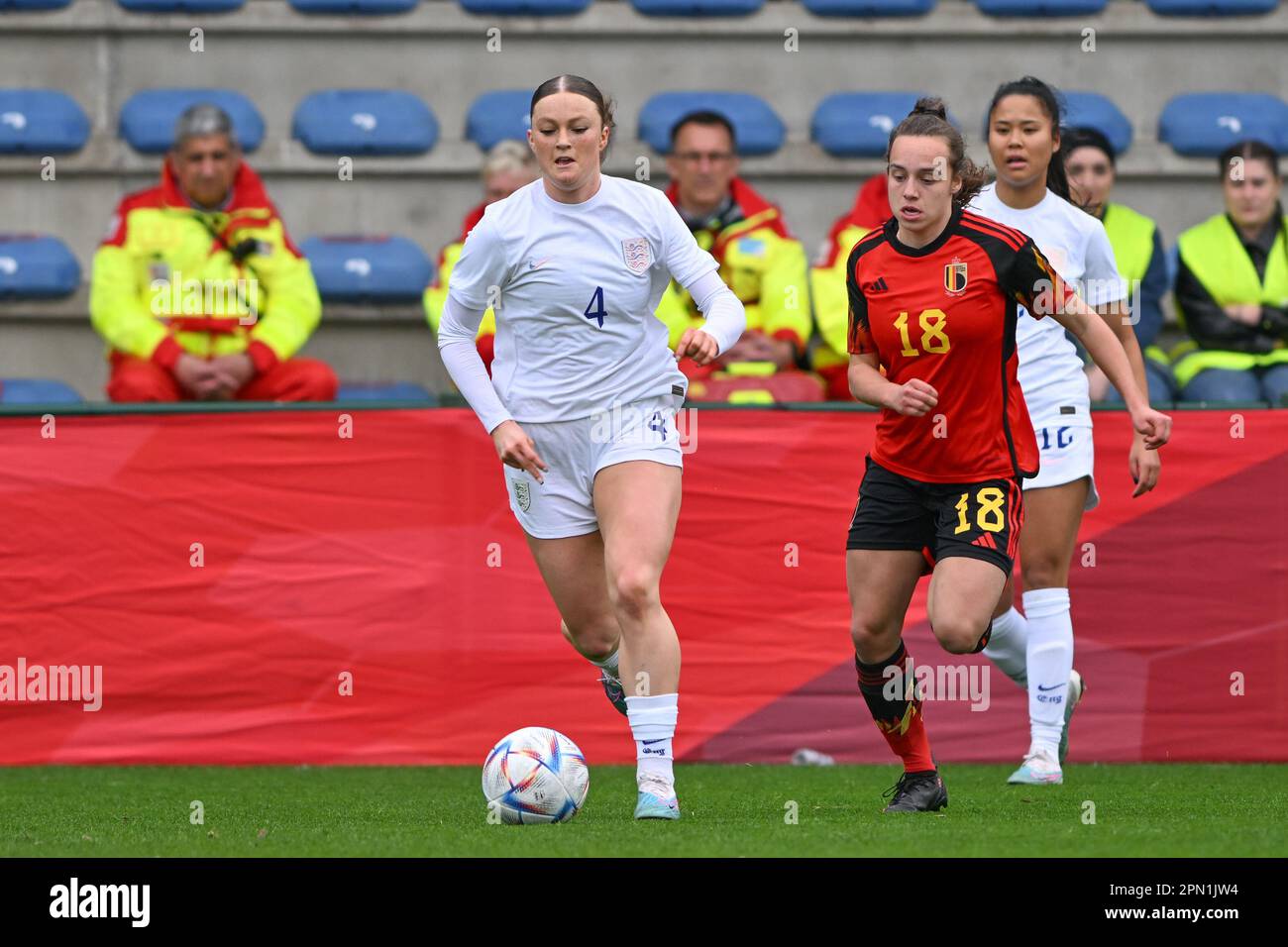 Ruby Mace (4) of England and Jasmien Mathys (18) of Belgium pictured ...