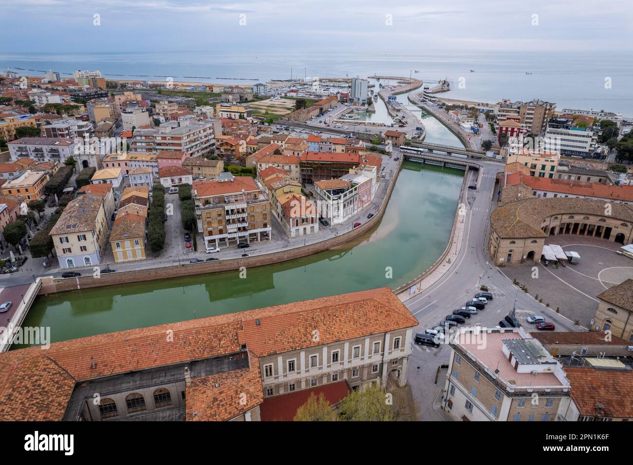 Aerial view of Italian town Senigallia Stock Photo - Alamy
