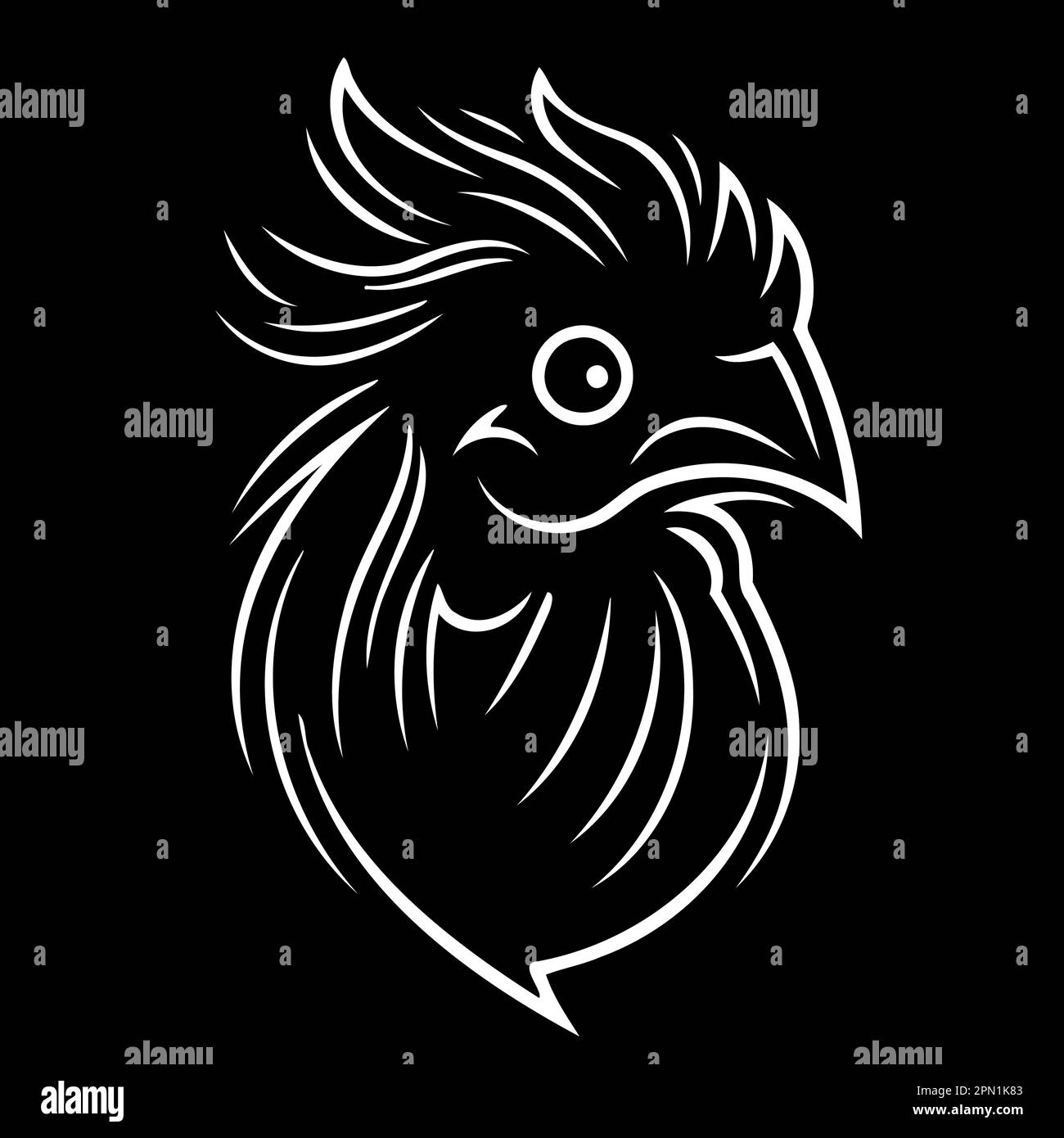 chicken bird animal head minimalistic vector illustration Stock Vector ...