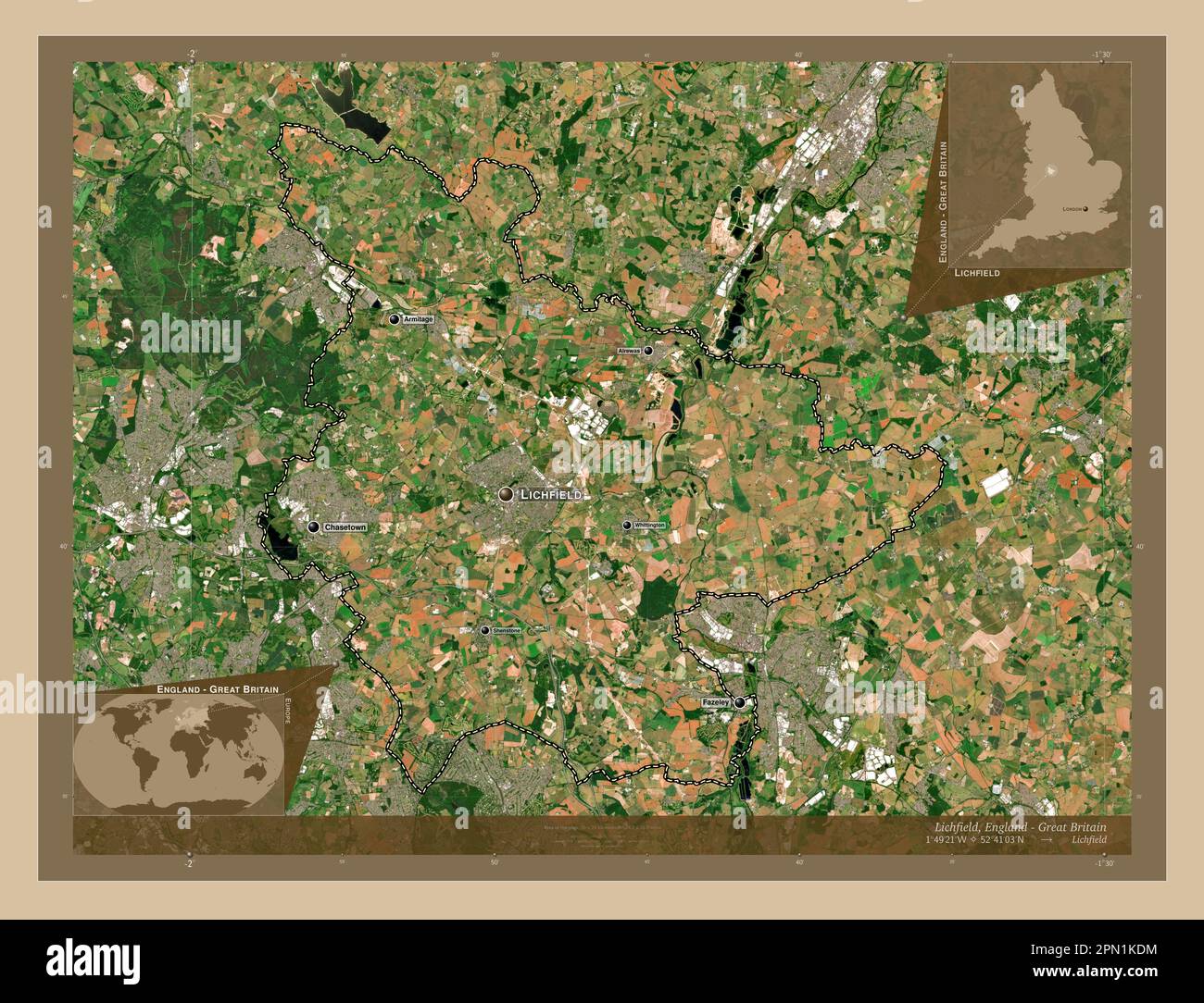 Lichfield, non metropolitan district of England - Great Britain. Low ...