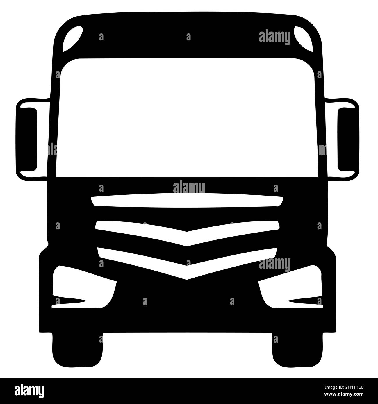 modern truck front view minimalistic vector illustration Stock Vector ...