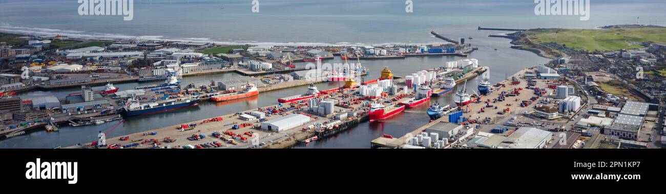 Aberdeen harbour and ships viewed from above Stock Photo - Alamy