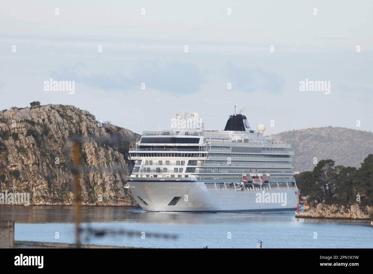 The large tourist cruise ship Viking Star sailed into the port of ...