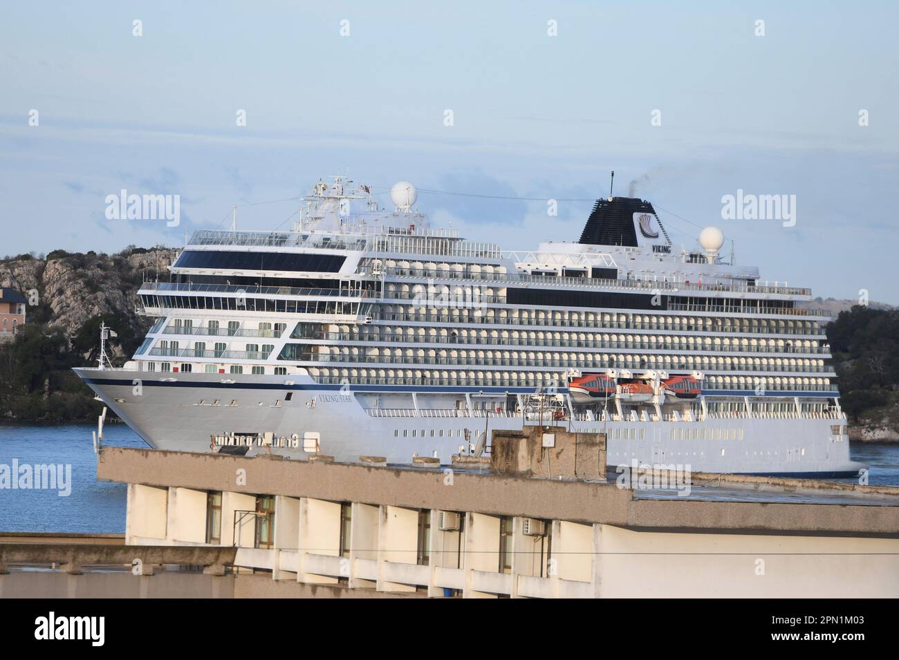 The large tourist cruise ship Viking Star sailed into the port of ...