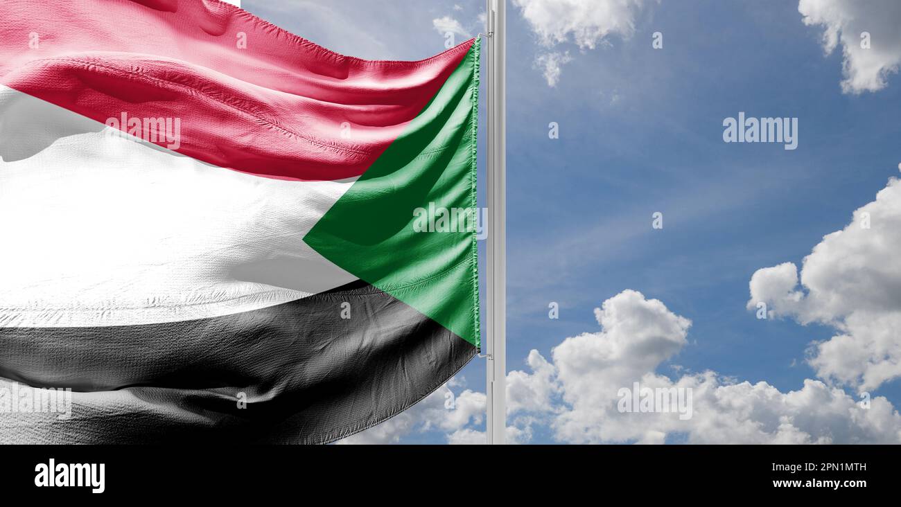 The current flag of Sudan Stock Photo - Alamy