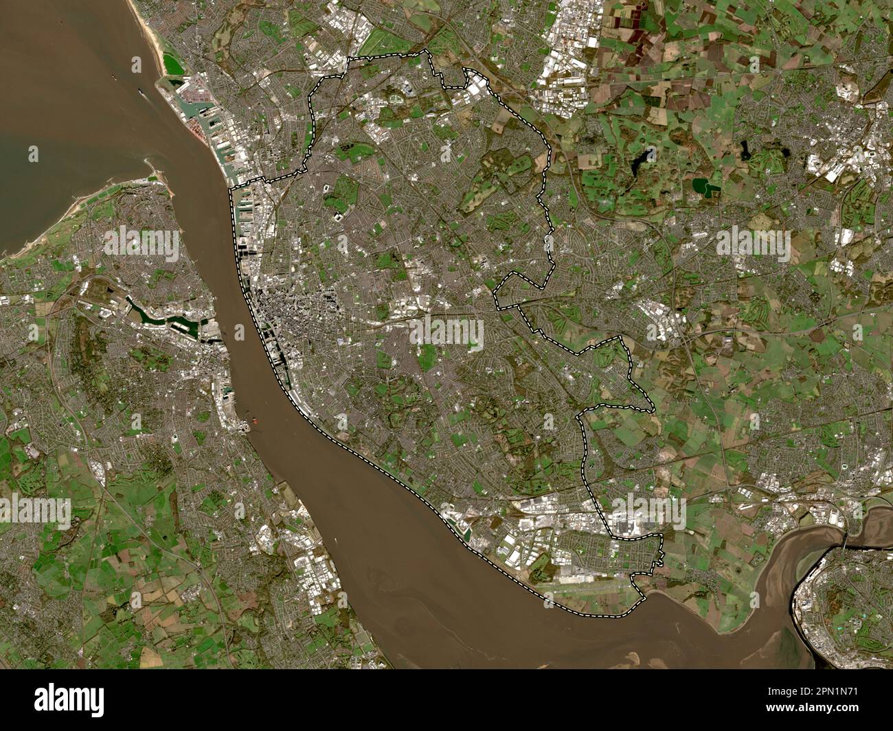 Liverpool, administrative county of England - Great Britain. Low ...