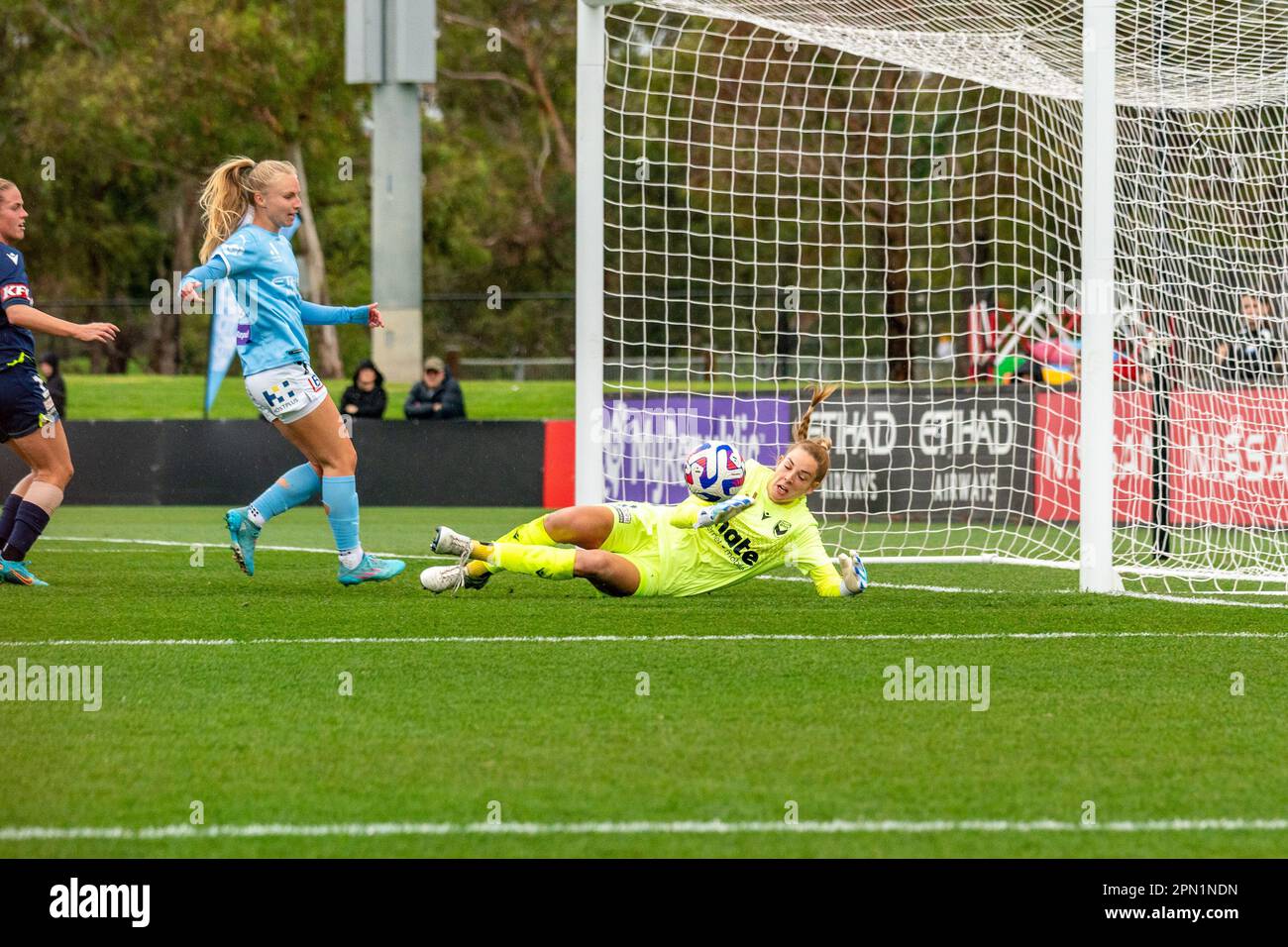 Cranbourne East, Australia. 15 April 2023. Melbourne Victory Goalkeeper ...