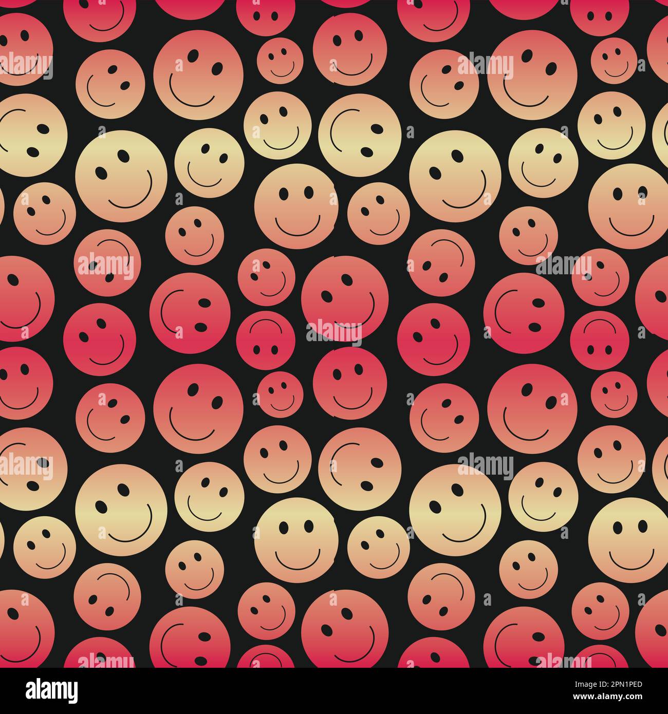 Red Yellow Gradient Smiley Emojis Wave Pattern Stock Vector Image & Art ...