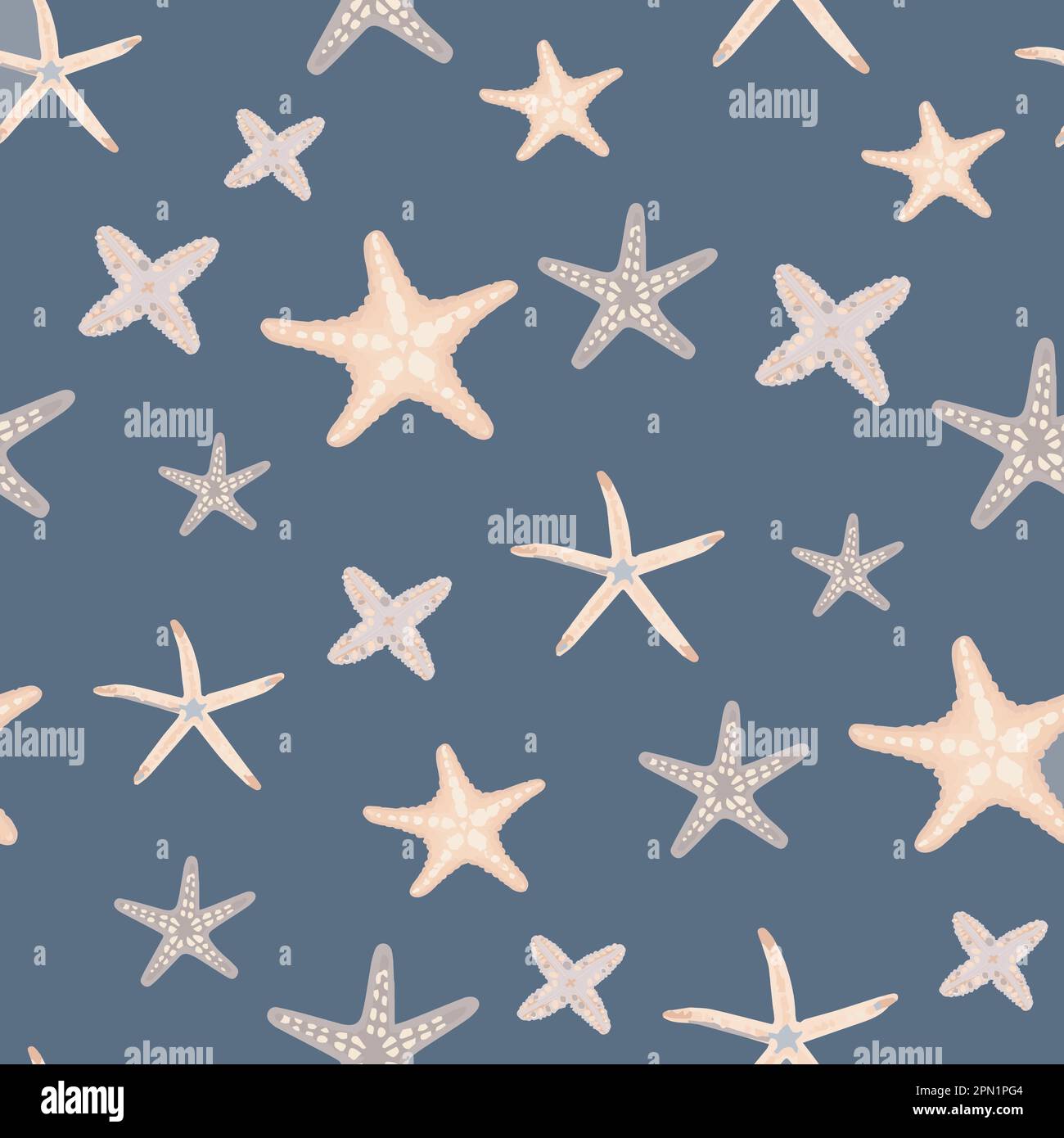 Seamless pattern pastel starfish blue background Stock Vector Image ...