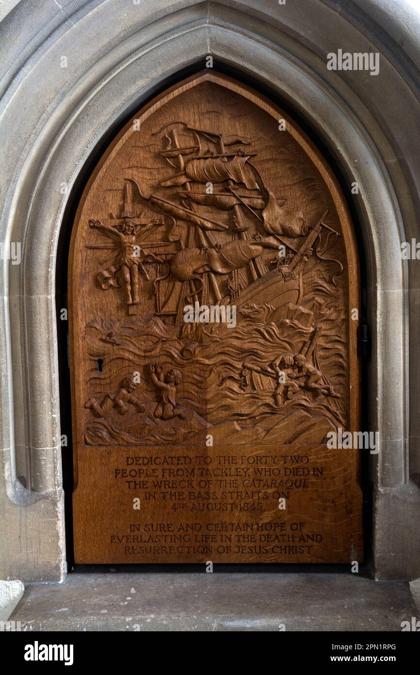 Cataraqui memorial carving, St. Nicholas Church, Tackley, Oxfordshire ...