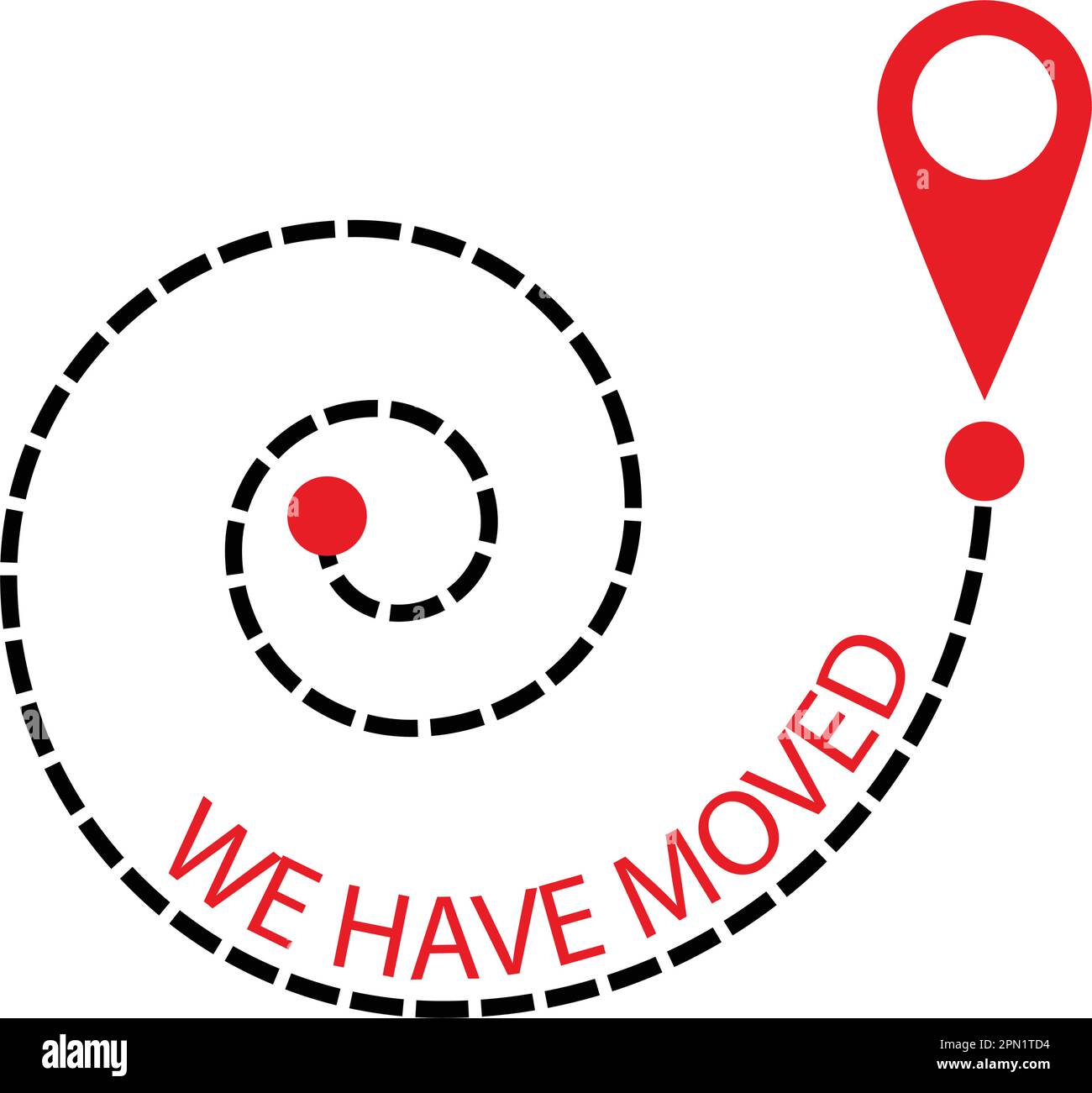 We have moved label sign icon for relocation. Vector illustration ...