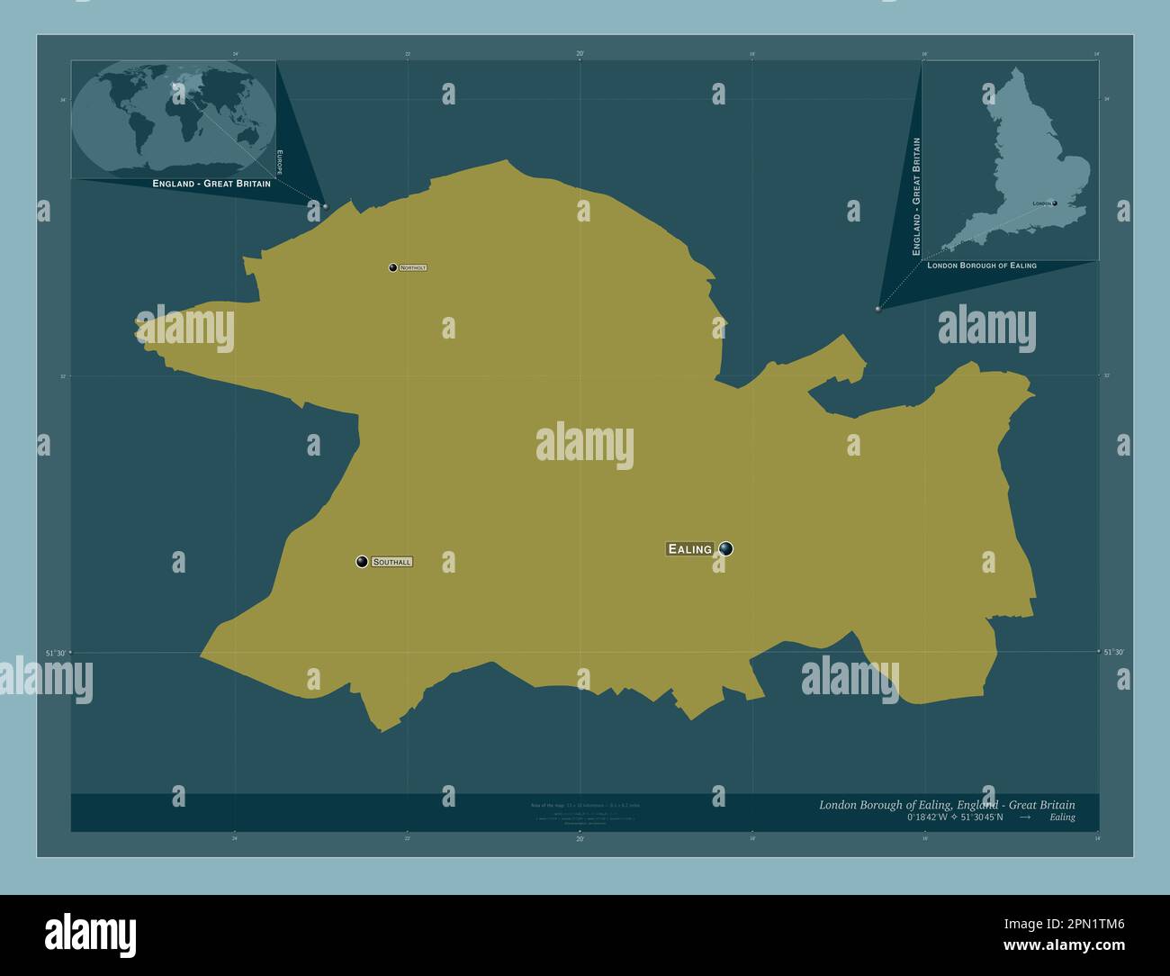 Ealing outline map hi-res stock photography and images - Alamy