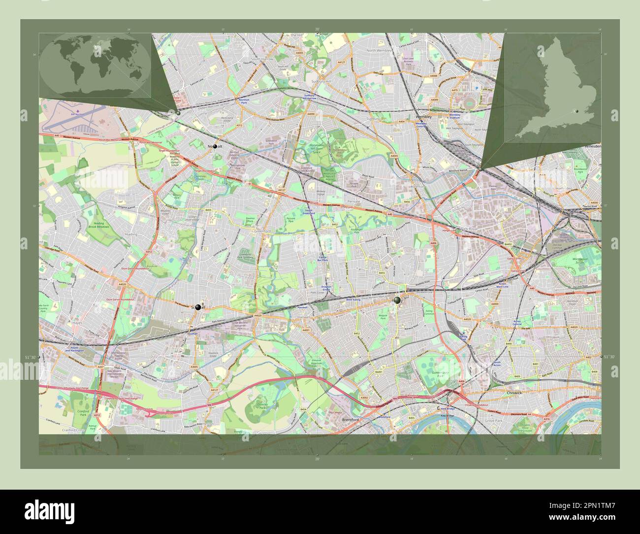 Ealing outline map hi-res stock photography and images - Alamy
