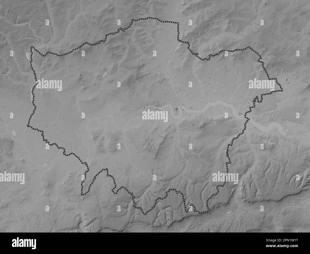 London, london borough of England - Great Britain. Grayscale elevation ...