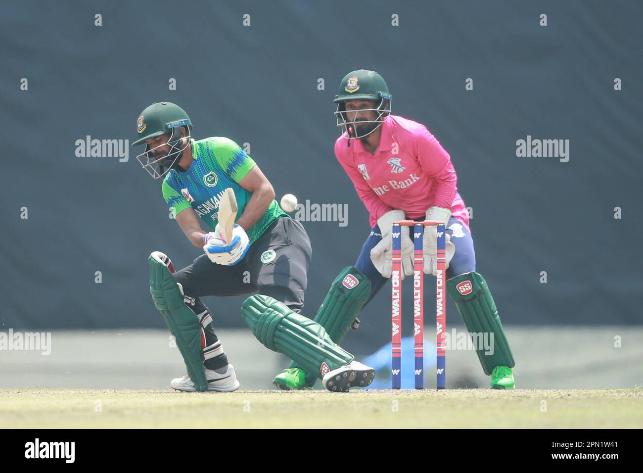 Agrani Bank Cricket Club batter Marshal Ayub bats during the Dhaka ...