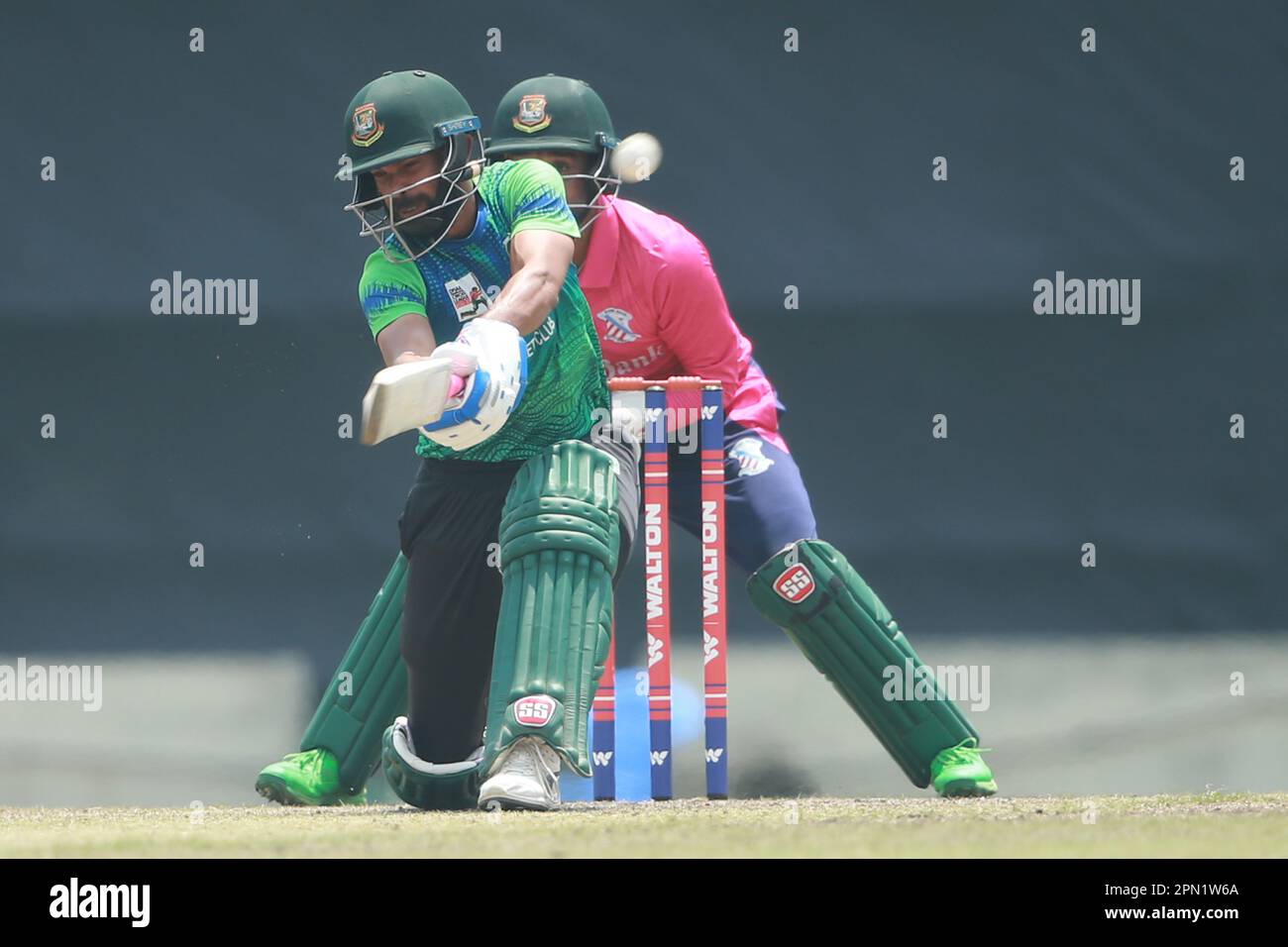 Agrani Bank Cricket Club batter Marshal Ayub bats during the Dhaka ...