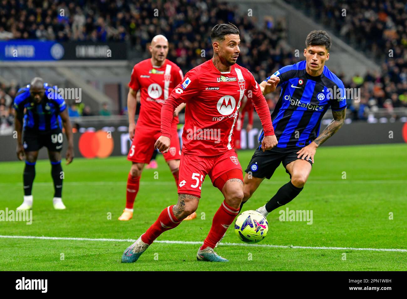 Milano, Italy. 15th Apr, 2023. Armando Izzo (55) of Monza seen in the ...