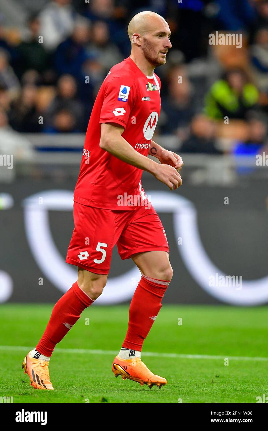 Milano, Italy. 15th Apr, 2023. Luca Caldirola (5) of Monza seen in the ...