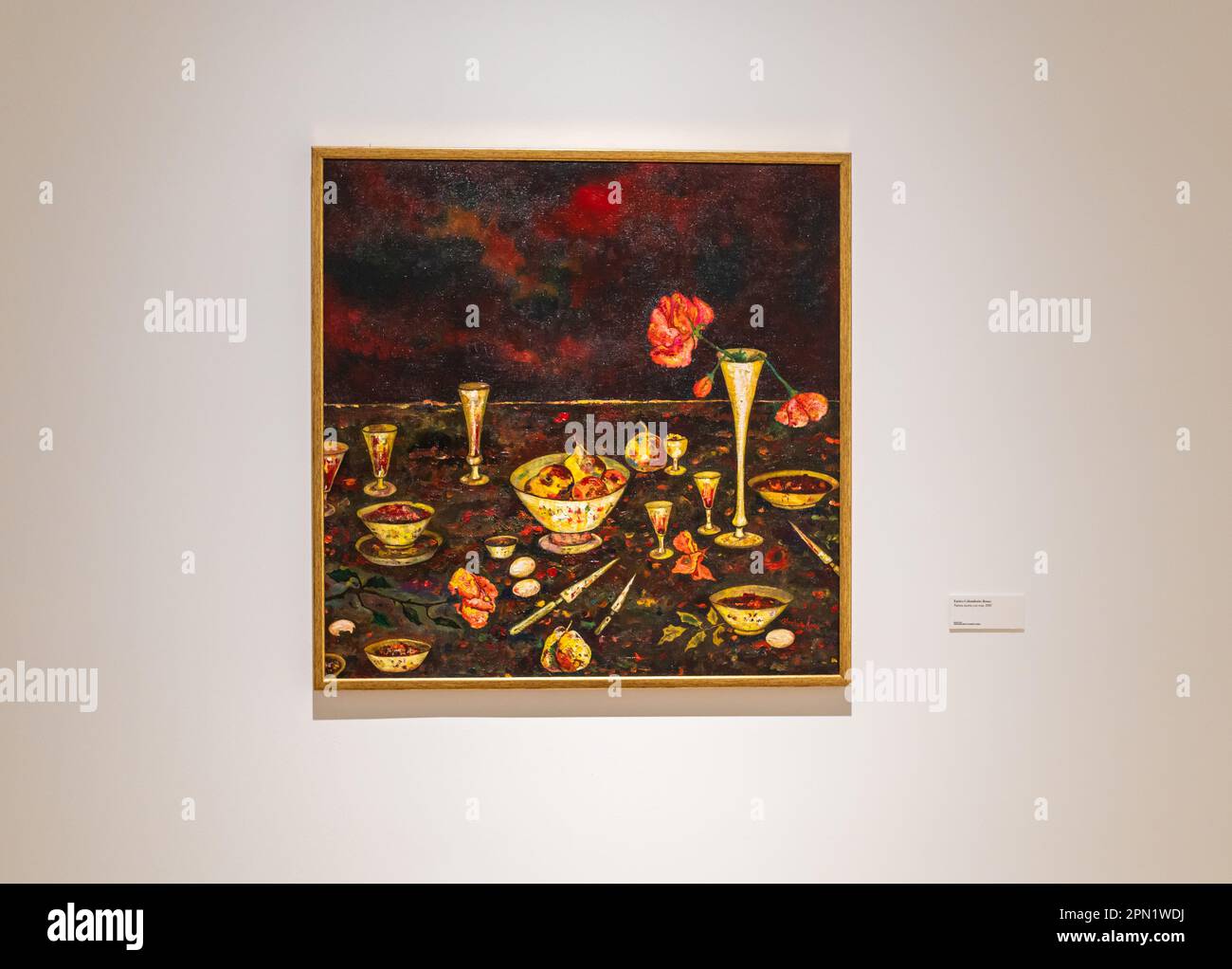 artwork by the artist Enrico Colombotto Rosso , "Natura morta con rose ...