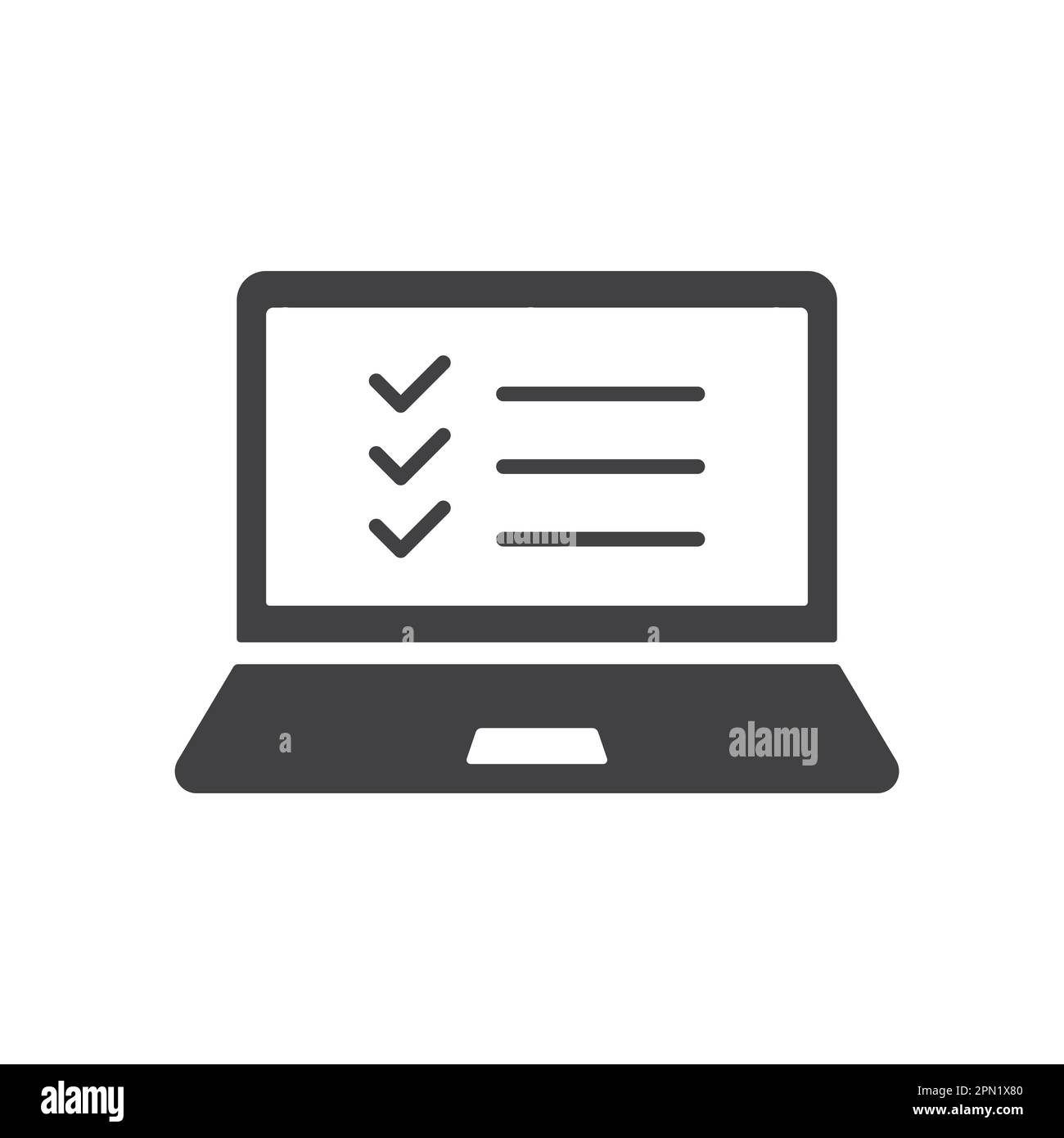 Laptop checkmark icon Cut Out Stock Images & Pictures - Alamy