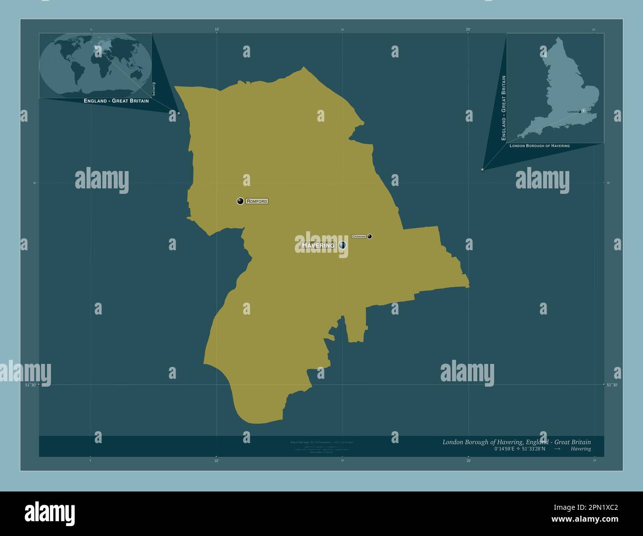 Havering outline map hi-res stock photography and images - Alamy