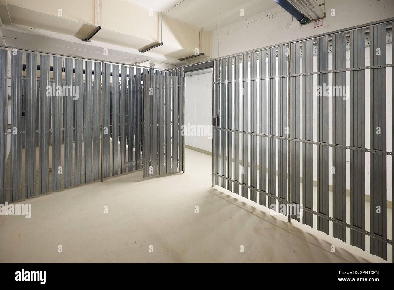 steel construcion in cellar in residential building Stock Photo - Alamy