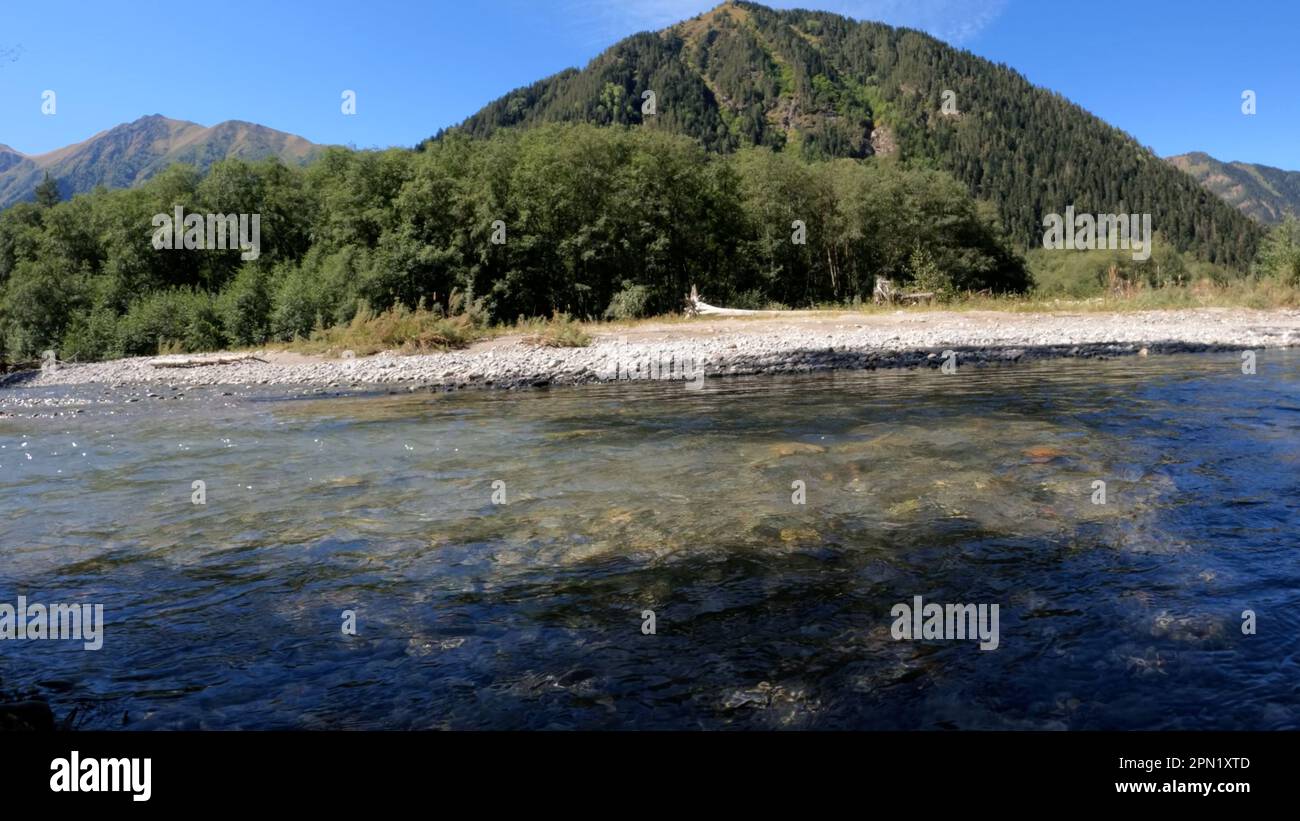 tiny clear cold stream with shingle rocks in Arkhyz mountains - photo ...