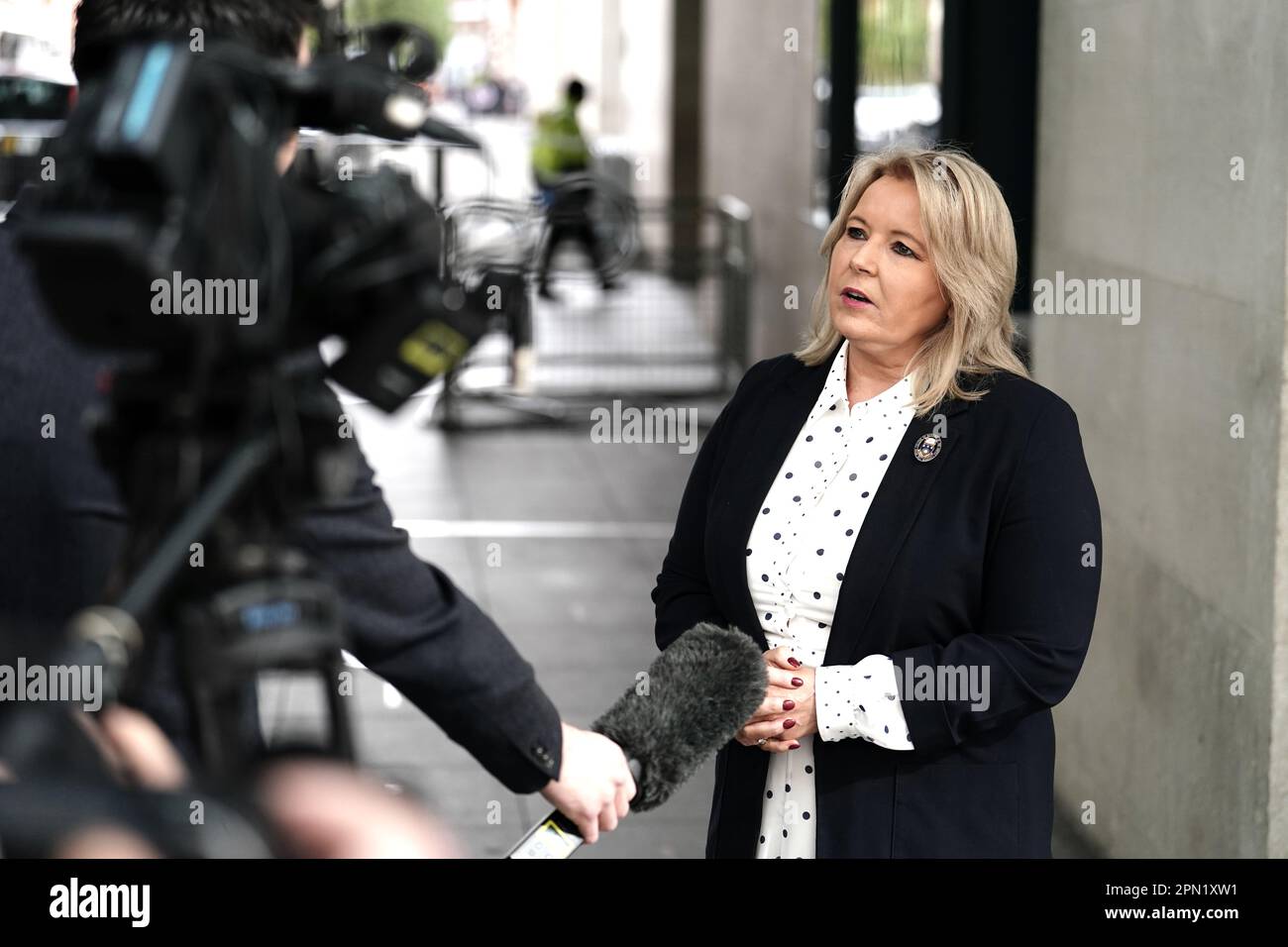 Royal College of Nursing (RCN) leader Pat Cullen speaks to the media ...