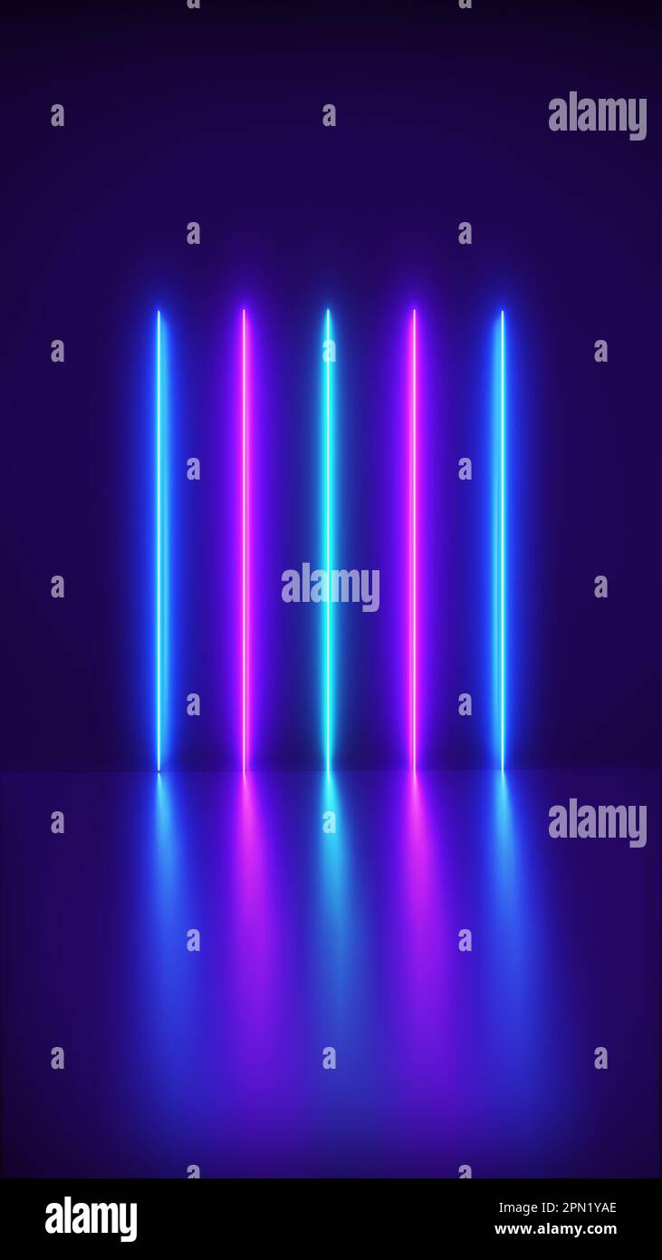 Futuristic Abstract Blue And Purple Neon Line Light Shapes On colorful ...