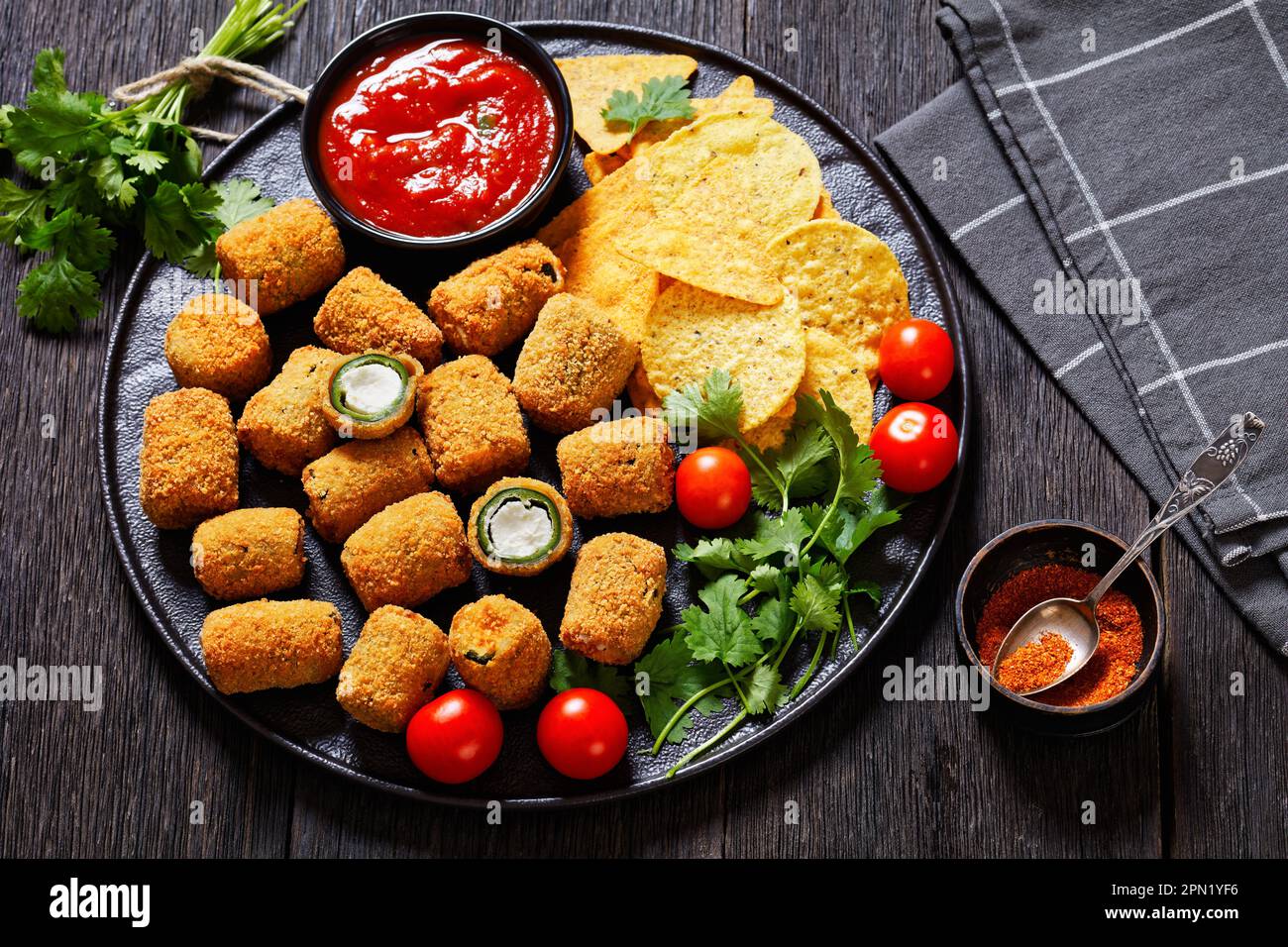 breaded crispy fried jalapeno poppers with melted cream cheese filling ...