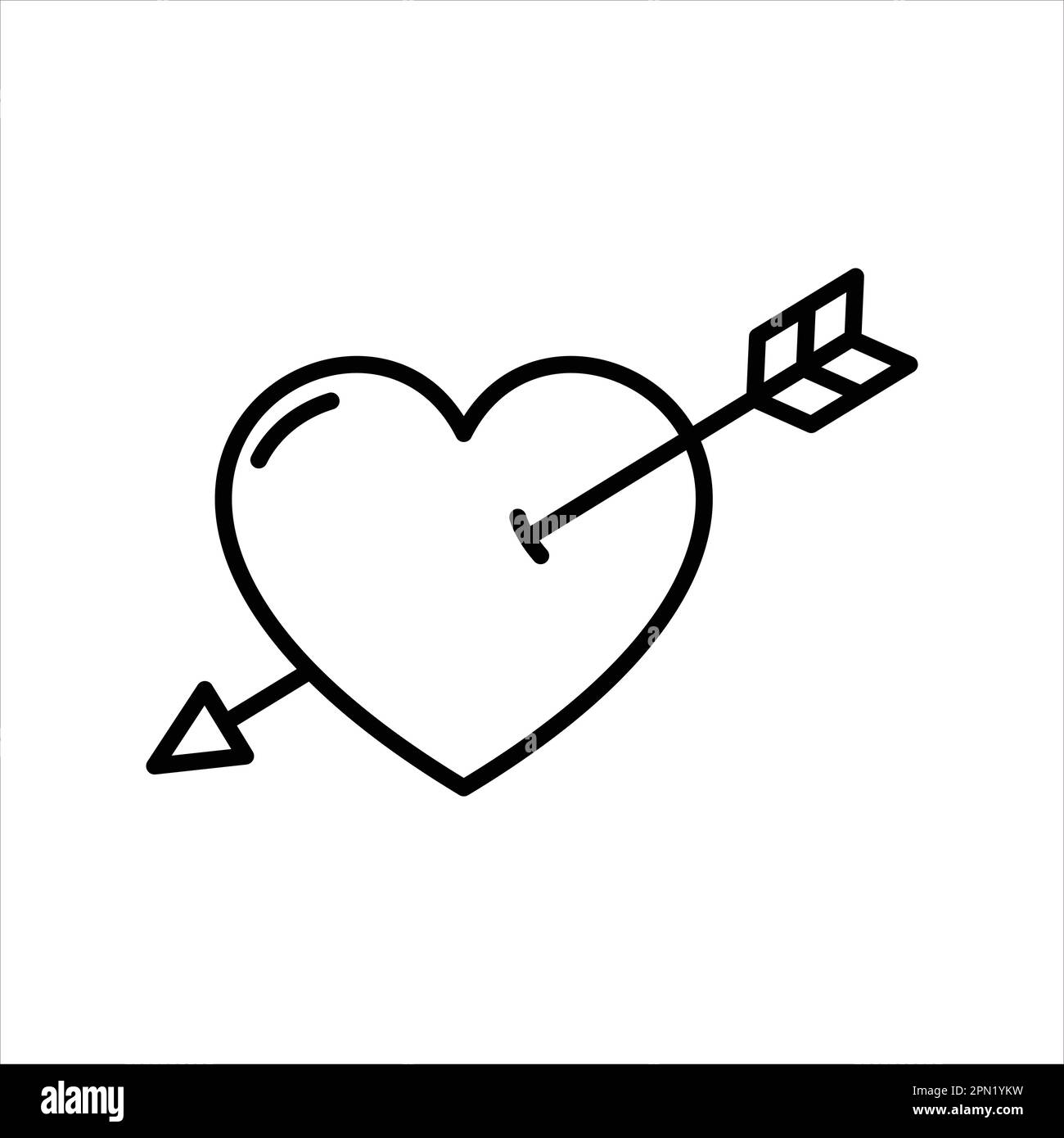heart arrow outline style vector icon Stock Vector Image & Art - Alamy