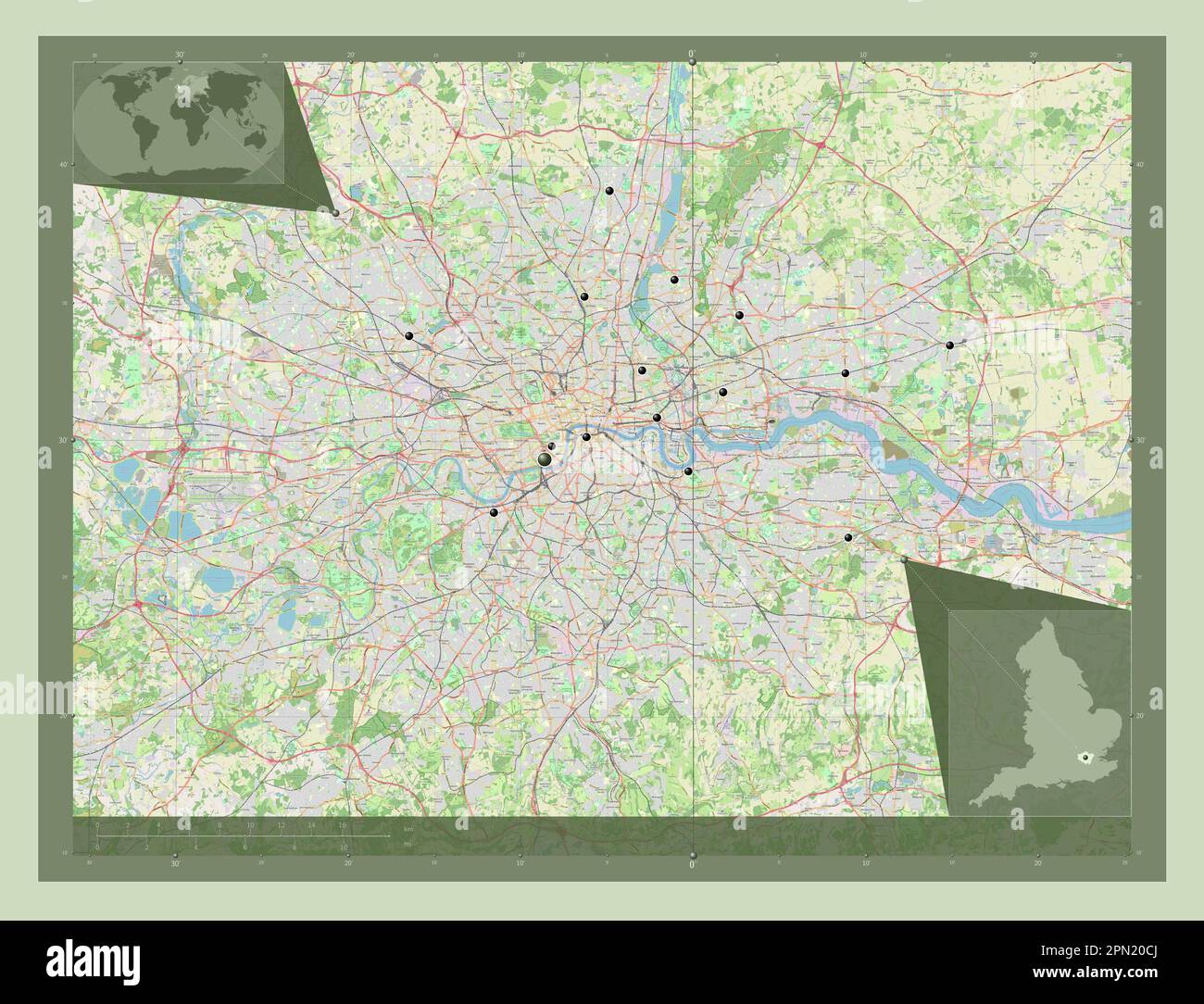 London, london borough of England - Great Britain. Open Street Map ...
