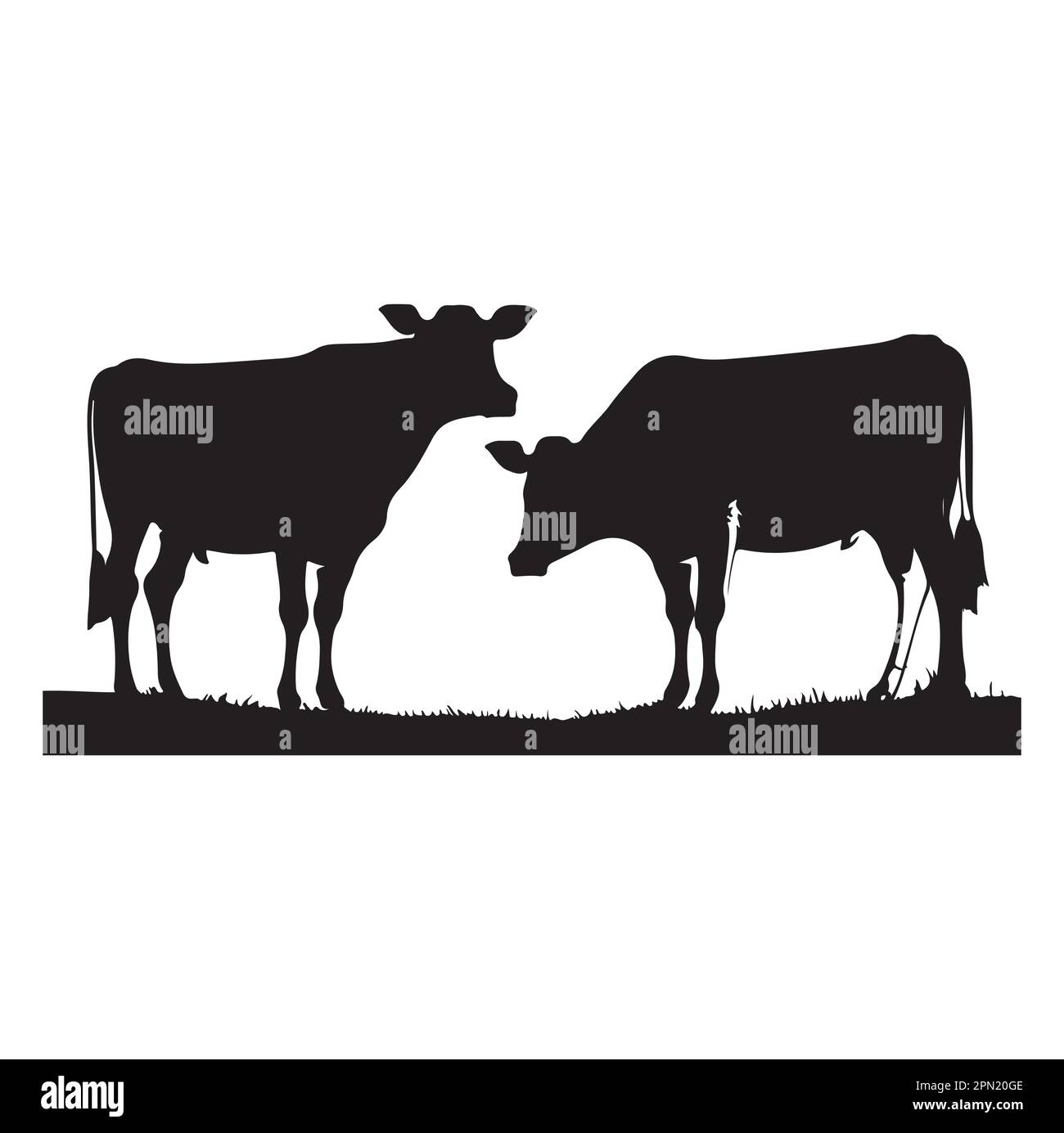 cow animal cows silhouette vector Stock Vector Image & Art - Alamy
