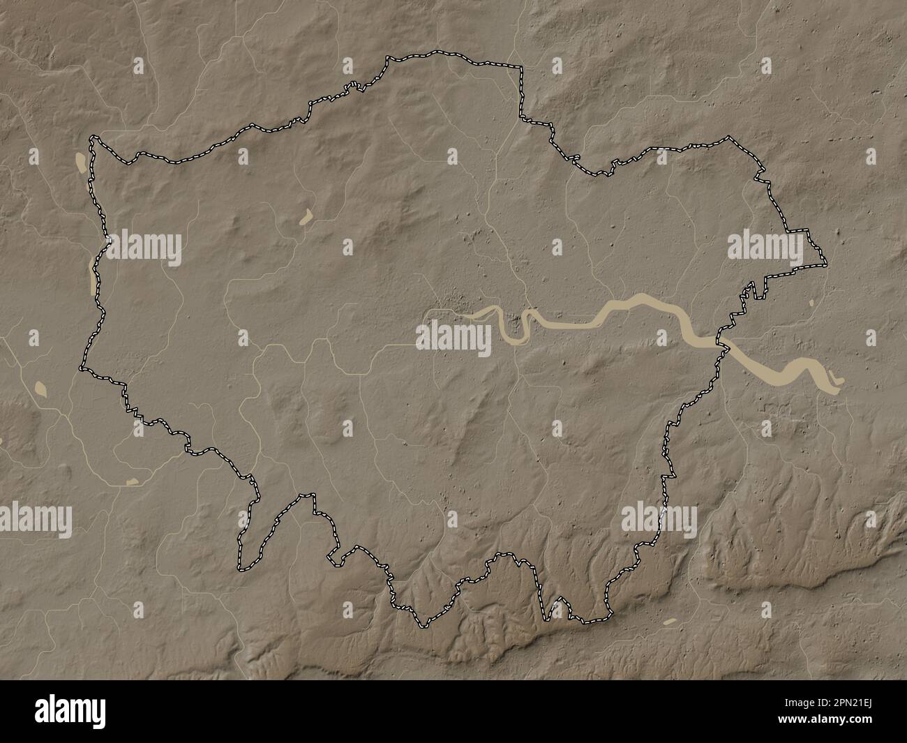 London, london borough of England - Great Britain. Elevation map ...