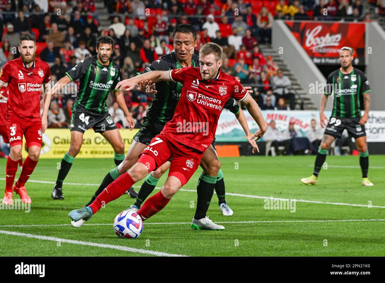Western United’s Tomoki Imai and Adelaide’s Ryan Kitto battle during ...