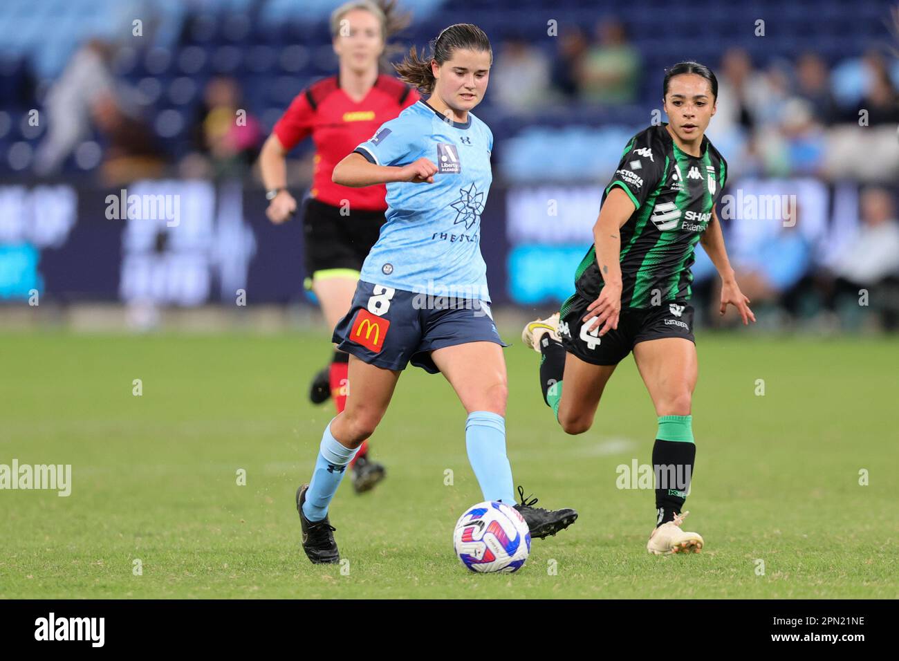 Sydney, Australia. 16th Apr, 2023. Rachel Lowe of Sydney FC dribbles ...