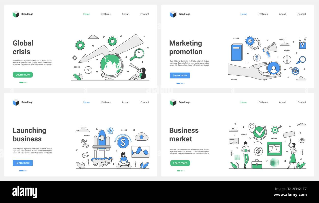 Marketing advertising for business startup, global market crisis ...